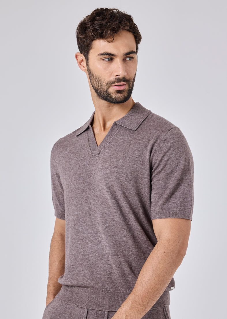Men's Polo Top Taupe Marl – LC