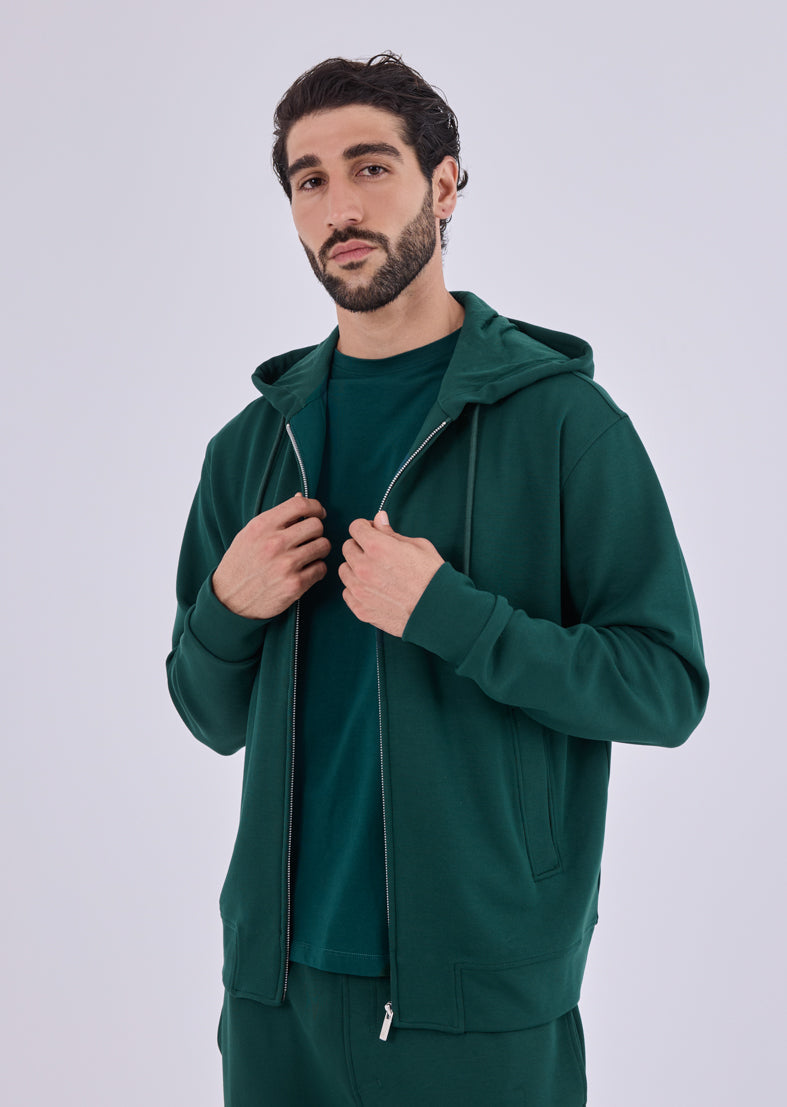Men's Zip Up Hoodie Deep Teal – LC